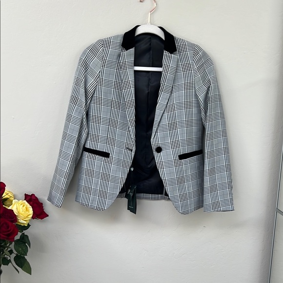 paisley | Jackets & Coats | Black And White Slim Fit Blazer With ...